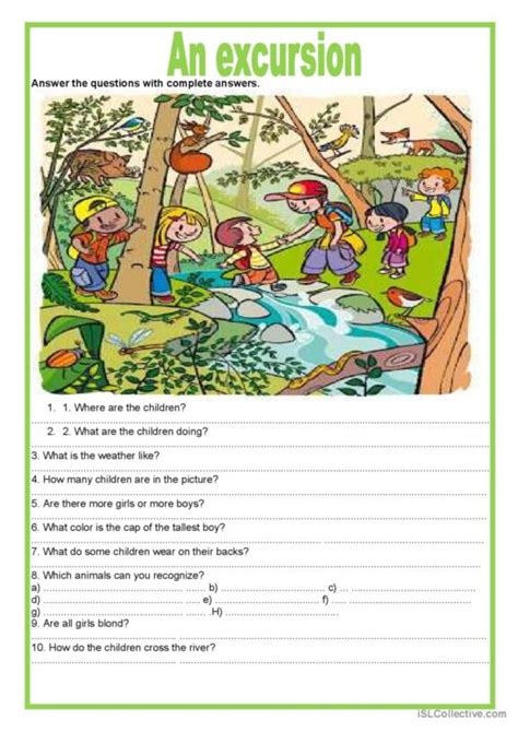 10 Excursion English Esl Worksheets Pdf And Doc