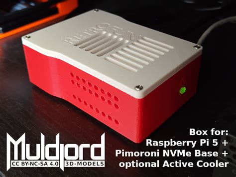 Raspberry Pi 5 Nvme Case With Pimoroni Nvme Base Board By Muldjord