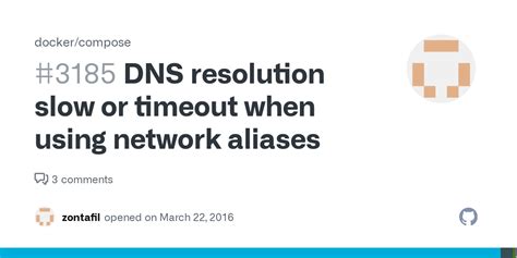 Dns Resolution Slow Or Timeout When Using Network Aliases · Issue 3185 · Dockercompose · Github