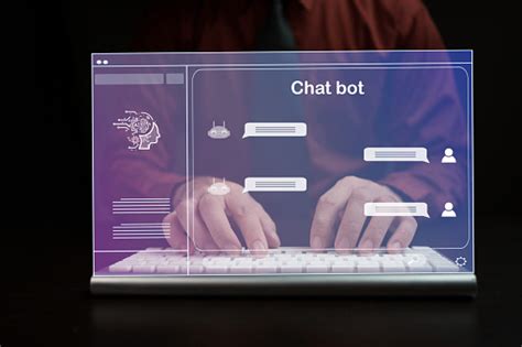 Ai 지능형 로봇 기술 인공 지능을 사용하여 명령을 내리고 정보를 검색하는 사업가 챗봇 개념 챗봇 온라인 Ai Brand Name Smart Phone에 대한 스톡 사진 및