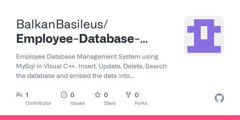 Github Balkanbasileusemployee Database Management System Employee
