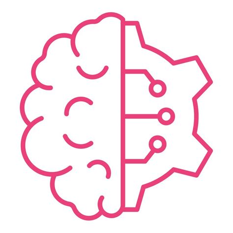 Premium Vector A Pink Brain With A Pink Outline Of A Brain
