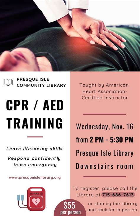 Cpr Aed Training At The Library Presque Isle Community Library