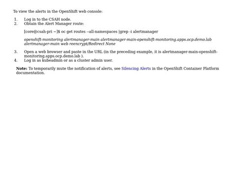 Viewing Alerts Deployment Guide Red Hat Openshift Container Platform