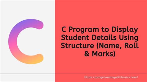 Structure Program For Student Details In C Code With Output
