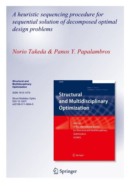A Heuristic Sequencing Procedure For Sequential Solution Of