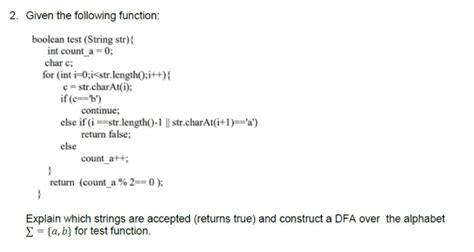 Solved Given The Following Function Boolean Test String Chegg Com