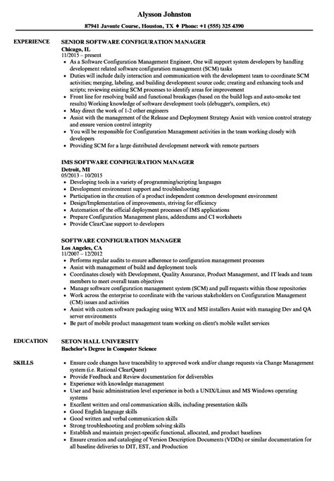 Software Configuration Manager Resume Samples Velvet Jobs