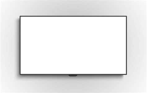 4K TV Flat Screen Lcd Or Oled Plasma Realistic Illustration White Blank Monitor Mockup Wide