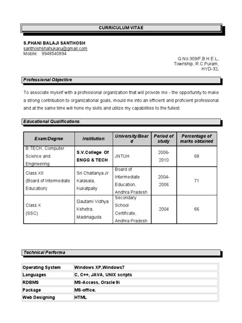 Curriculum Vitae Java Programming Language Operating System