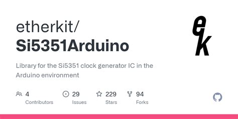 GitHub Etherkit Si5351Arduino Library For The Si5351 Clock Generator IC In The Arduino