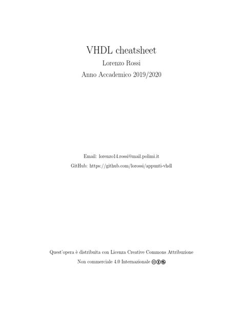 Vhdl Cheat Sheet Pdf