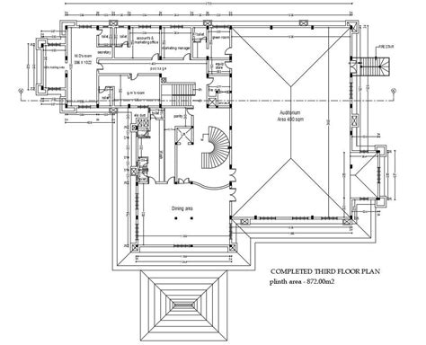 Third Floor Plan Of Resort In Autocad 2d Drawing Dwg File Cad File Cadbull