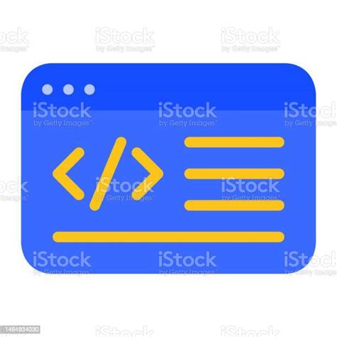Writing Syntax Code With Window Of A Software In Blue Flat Icon Coding