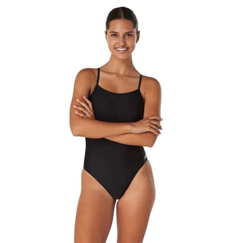 Solid Relay Back With Shelf Bra One Piece Speedo Swimsuit