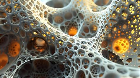 Abstract Organic Structure Futuristic 3d Rendering Of Porous Material