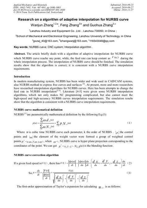 Research On A Algorithm Of Adaptive Interpolation For Nurbs Curve