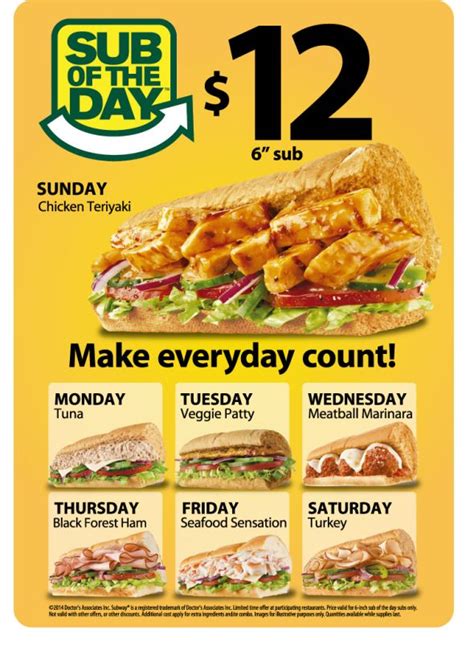 What Is The Sub Of The Day At Subway Today