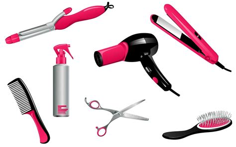 Vector Hair Care And Styling Tools And Products 3716679 Vector Art At Vecteezy