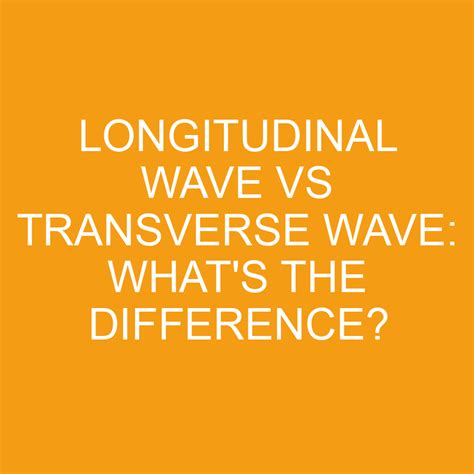 Longitudinal Wave Vs Transverse Wave Whats The Difference Differencess