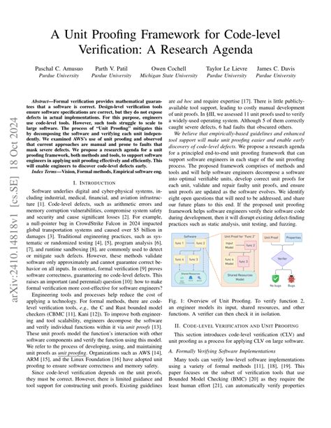 Pdf Enabling Unit Proofing For Software Implementation Verification