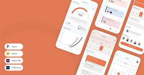 Calendar Mobile App Ui Kit Graphic Templates Envato Elements