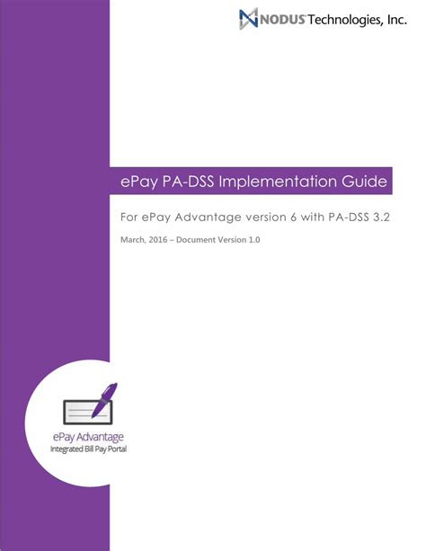Pdf Epay 6 Pa Dss 3 1 Implementation Guide Pa Dss 3 2 Requirements