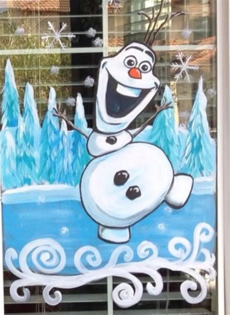 Рисунки на окнах красками - 96 фото