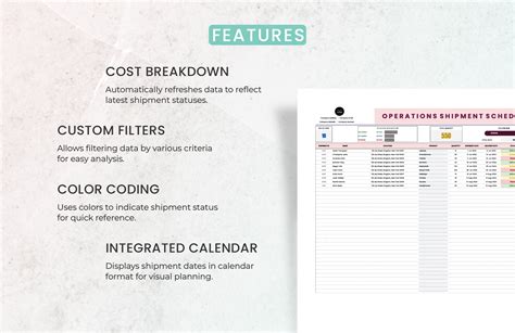 Operations Shipment Schedule Tracker Template In Google Sheets Excel Download Template Net