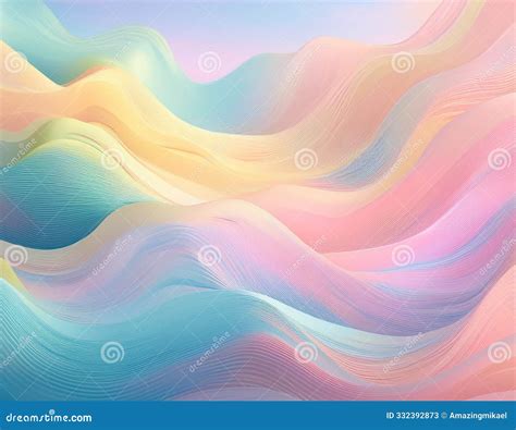Pastel Soft Waves In Abstract Fluid Design Gentle Calming Background With Flowing Smooth