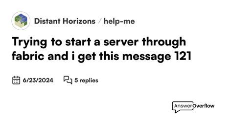 Trying To Start A Server Through Fabric And I Get This Message 121