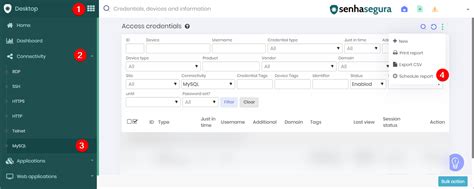 How To Create An Mysql Access Credentials Schedule Report Pam Core Senhasegura Community