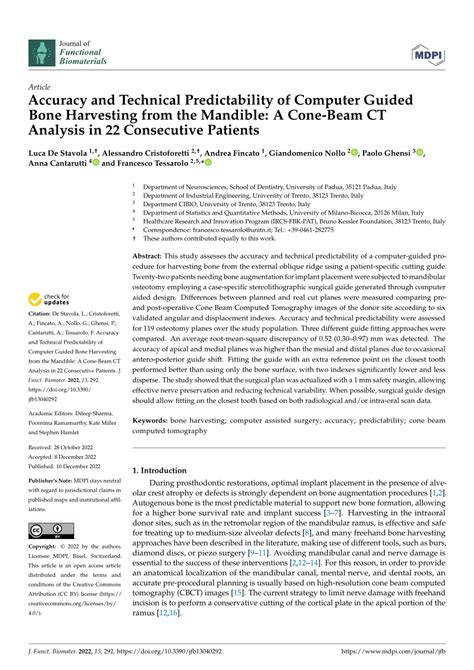 Pdf Accuracy And Technical Predictability Of Computer Guided Bone Harvesting From The Mandible