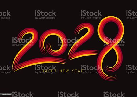 크리에이티브 넘버 2028 디자인 벡터 2028 년 새해 축하 타이포그래피 텍스트 2028 글꼴 문자 레터링 휴일 커버 캘린더 템플릿 인사말 레터링을위한 창조적 인 디자인