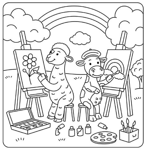 Cuddly Friends Drawing Coloring Page Download Print Or Color Online For Free