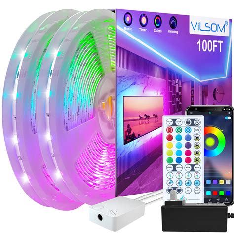 Buy 100ft LED Strip Lights ViLSOM Ultra Long Music Sync Timing LED