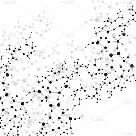 结构分子和通信。dna 原子 神经元。科学的设计理念。用点连接线。医学，技术，化学，科学背景。矢量插素材 花瓣网