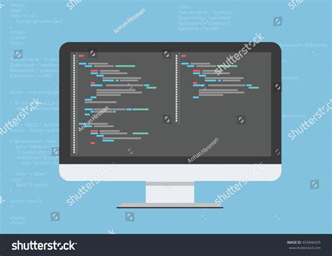 Programming Coding Website Development Flat Design Stock Vector