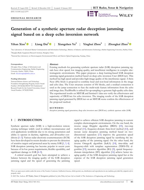 pdf generation of a synthetic aperture radar deception jamming signal