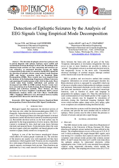 Pdf Detection Of Epileptic Seizures By The Analysis Of Eeg Signals Using Empirical Mode