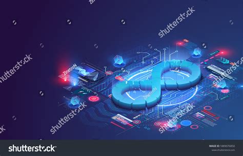 Devops Software Development Operations Infinity Symbol Stock Vector Royalty Free 1889076850