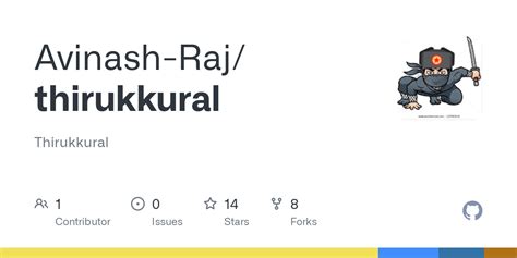 GitHub Avinash Raj Thirukkural Thirukkural