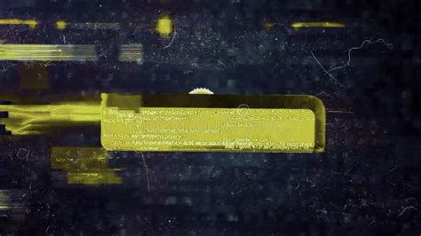 Abstract Animation Of Golden Usb Flash Drive With Virus Inserting In The Laptop And Hacking The