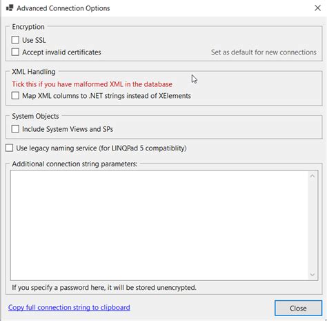 Linqpad 6 Connecting To Sql Server 2019 Docker Got The Error When Pre
