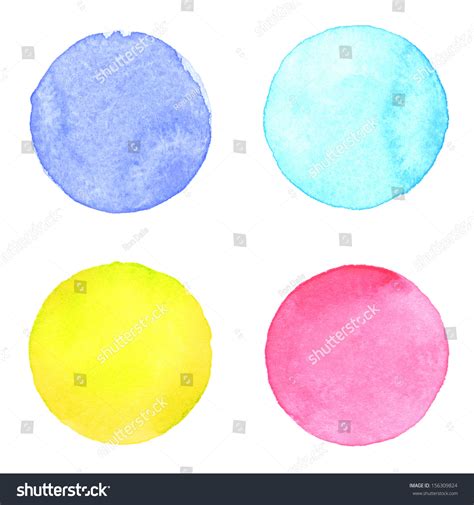 수채화 원 모음 수채화 얼룩이 흰색 스톡 일러스트 156309824 Shutterstock