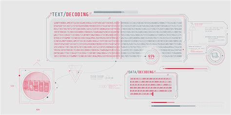 Server Data Processing Interface With Text Decoding Stock Illustration