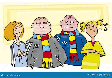 Set Of Hooligans Cartoon Icon Design Template With Various Models