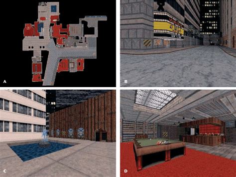 Views Of Virtual Town Represented In Spatial Memory Navigation Task A Download Scientific Diagram