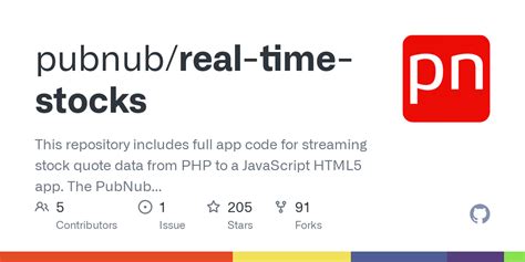 Github Pubnubreal Time Stocks This Repository Includes Full App