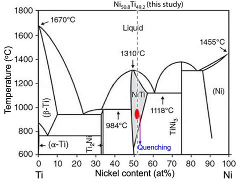 Phase Diagram Of Ni Ti Alloy With The Highlighted Niti Single Phase
